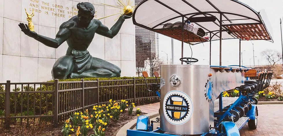 It's finally legal to drink on cycle pubs in Detroit