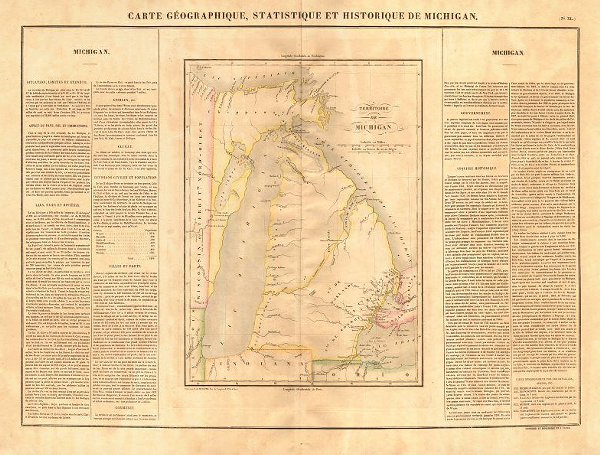 This historical map of Michigan shows what it looked like before statehood